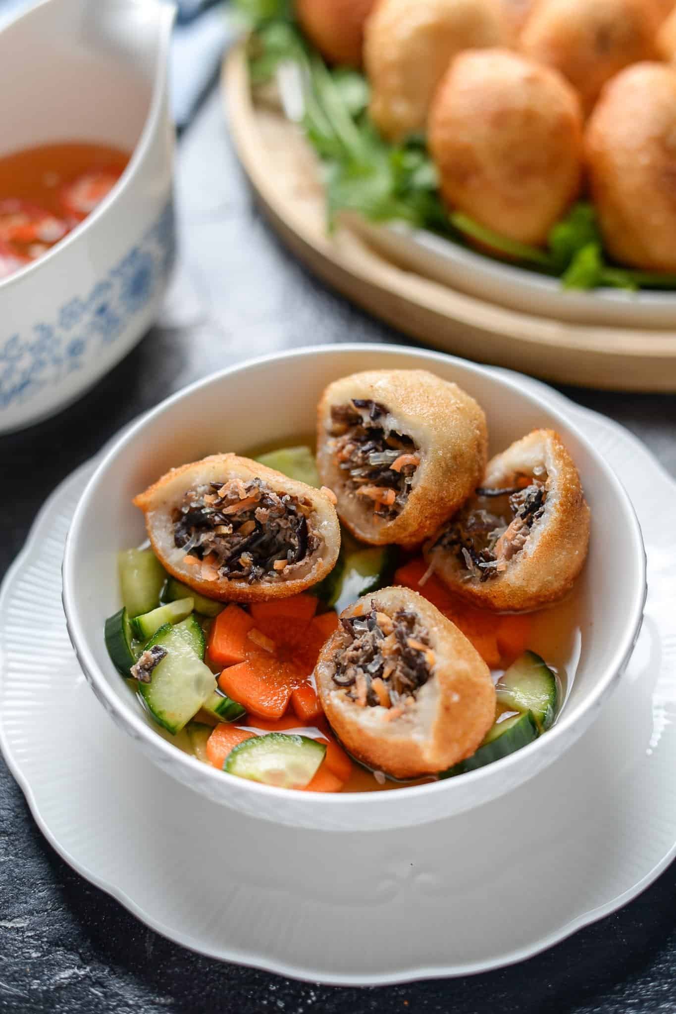 Vietnamese Fried Savoury Rice Cake - Bánh Rán Mặn - Summer & Spice