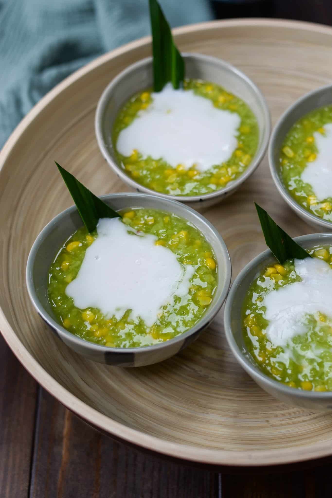 Pandan Rice Pudding with Corn (Chè Bắp Nếp Lá Dứa) - Summer & Spice