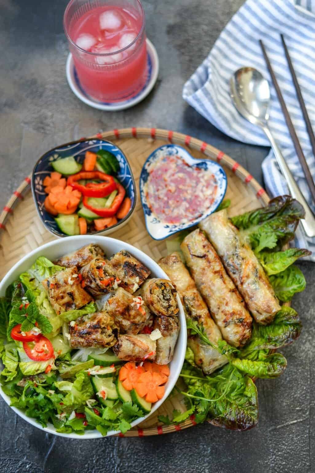 Vietnamese Spring Roll Noodle Bowl (Bún Nem) - Summer & Spice
